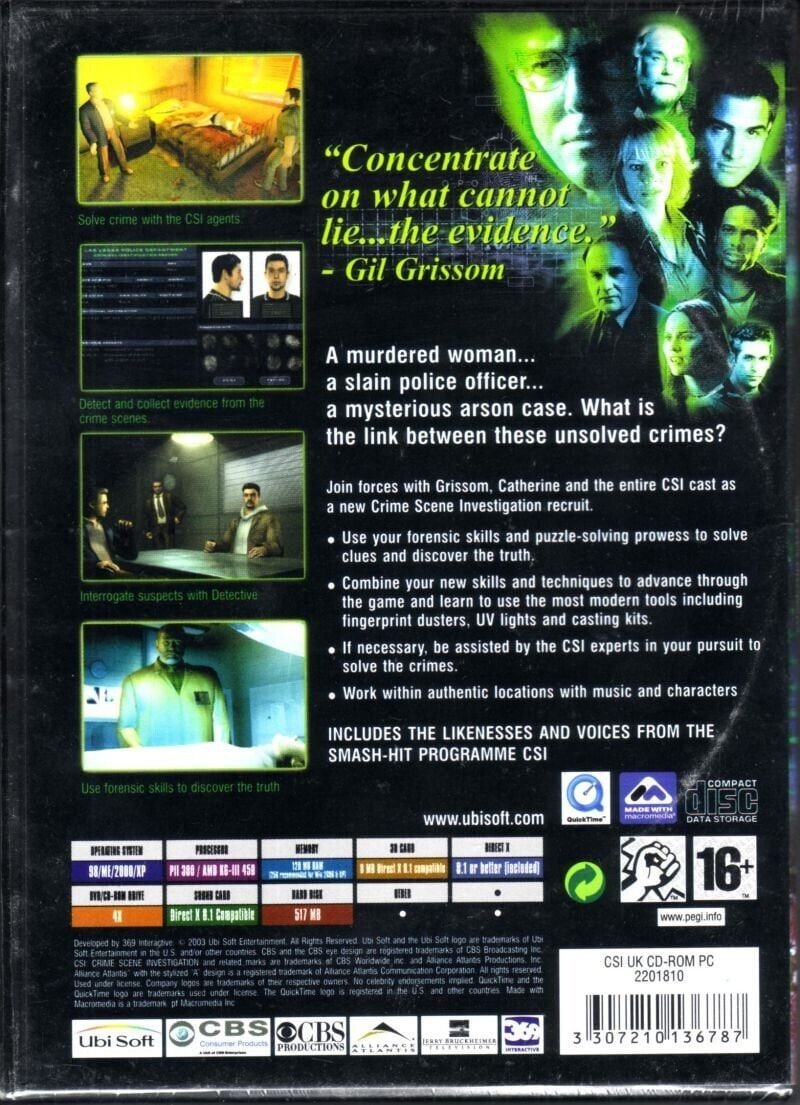 CSI: Crime Scene Investigation PC CD Rom 2003 Computer Video Game - Etsy