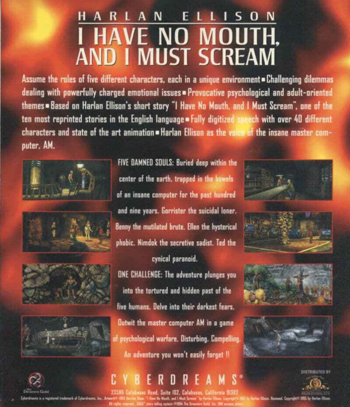 I Have No Mouth and I Must Scream PC Mac Computer Video Game 1995 ...