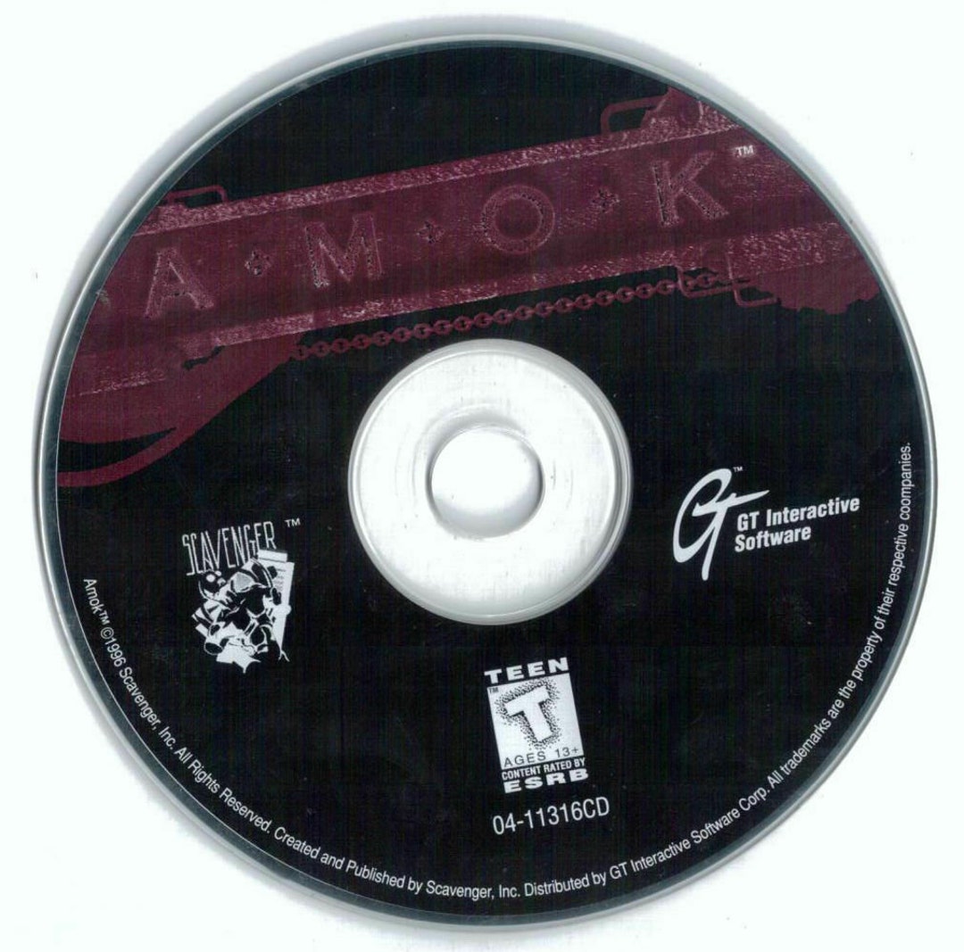 Amok PC CD Rom Computer Video Game GT Interactive 1996 - Etsy