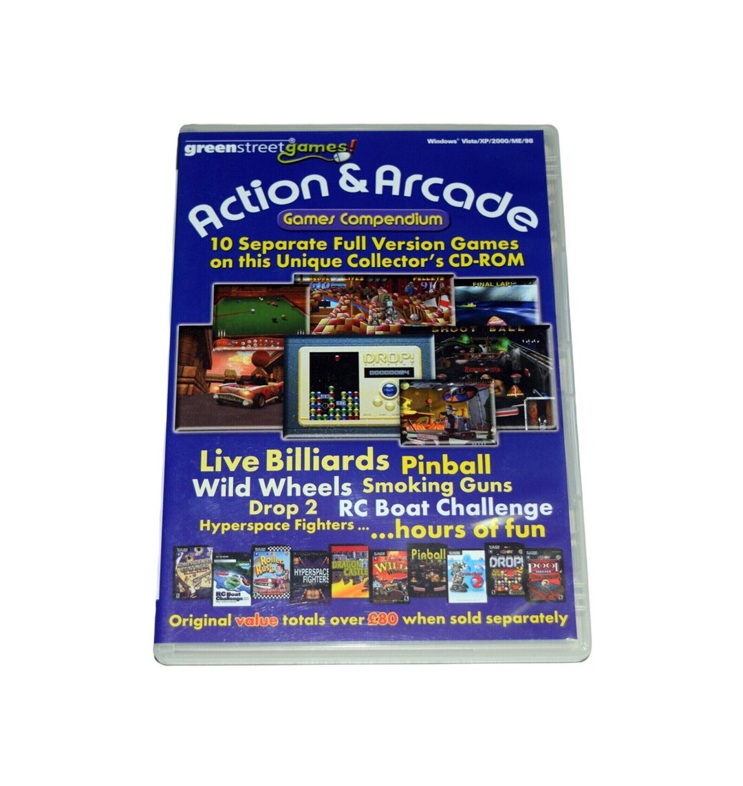 Action & Arcade Games Compendium PC CD Rom Collection Pinball Billiards ...