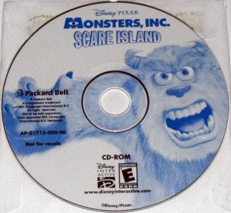Disney Pixar Monsters Inc. Scare Island PC CD-ROM 2001 Computer Video ...