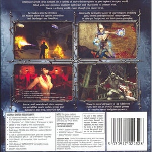Vampire: the Masquerade Bloodlines PC Game 2004 Brand New Troika ...