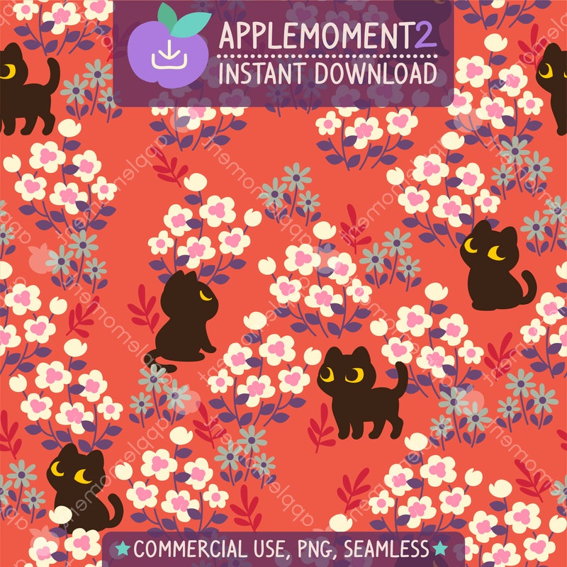 Kitty Seamless Pattern - Etsy