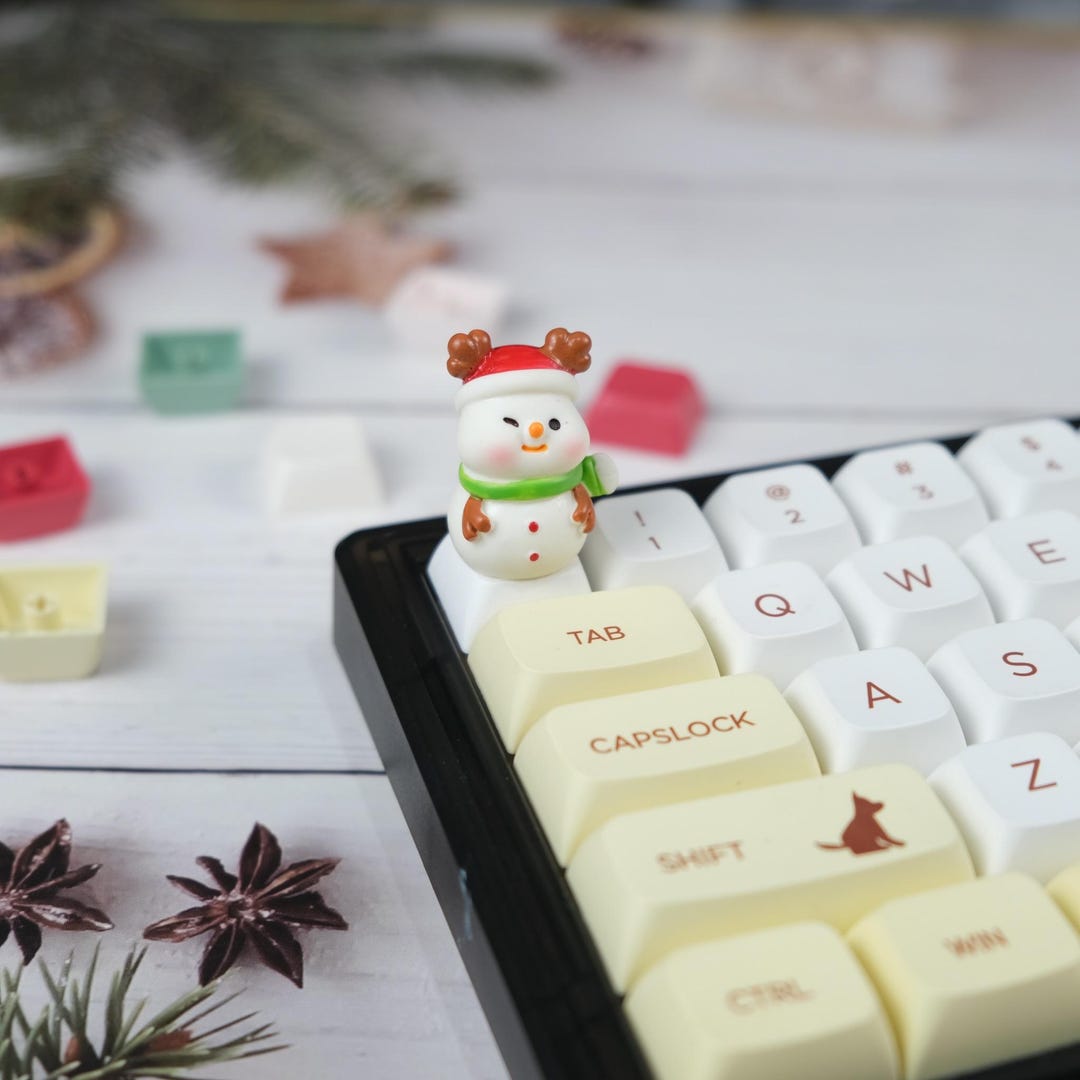 Snowman Keycap Esc, CHRISTMAS KEYCAPS , ARTISAN Keycap Handmade for ...