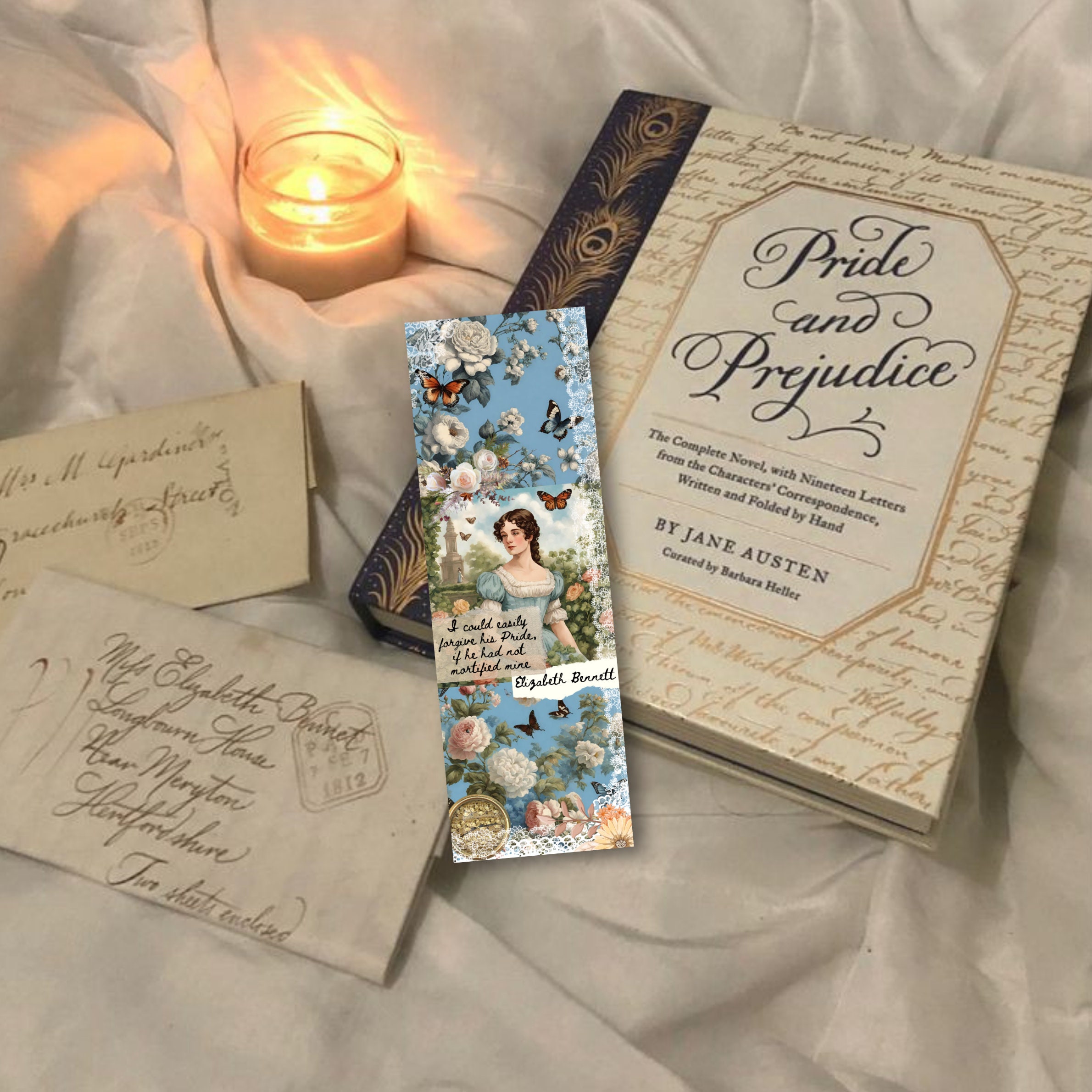 Pride and Prejudice Bookmark, Jane Austen, Mix Media Art - Etsy