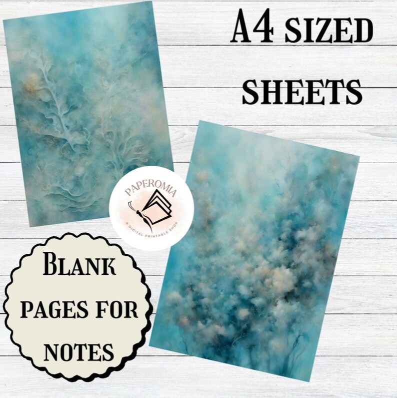 Underwater Journal Kit Scrapbook Pages Ocean Paper Watercolor Sea Print Summer Journal