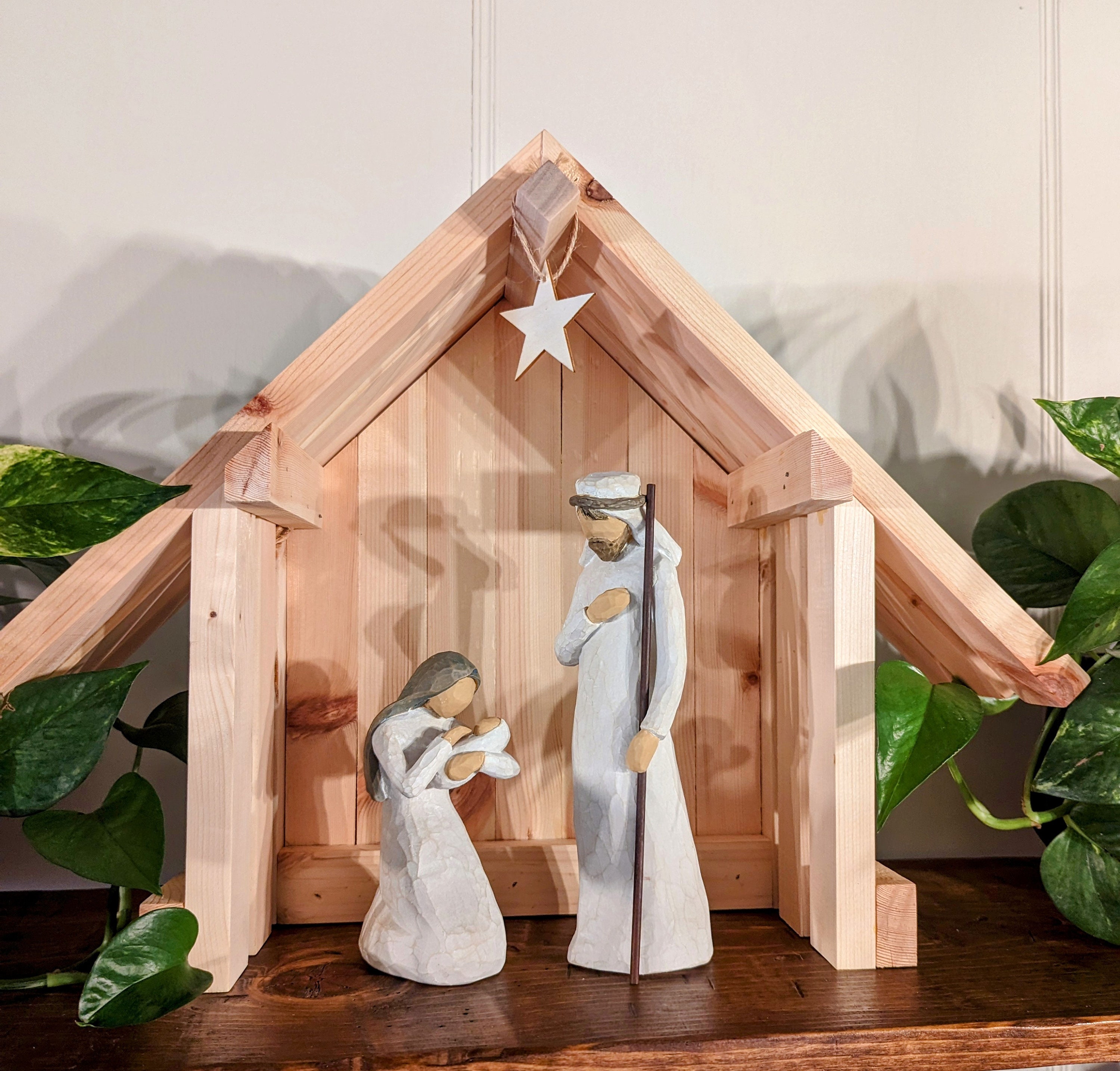 Handmade Wooden Creche for Willow Tree Nativity Set or Similar ...