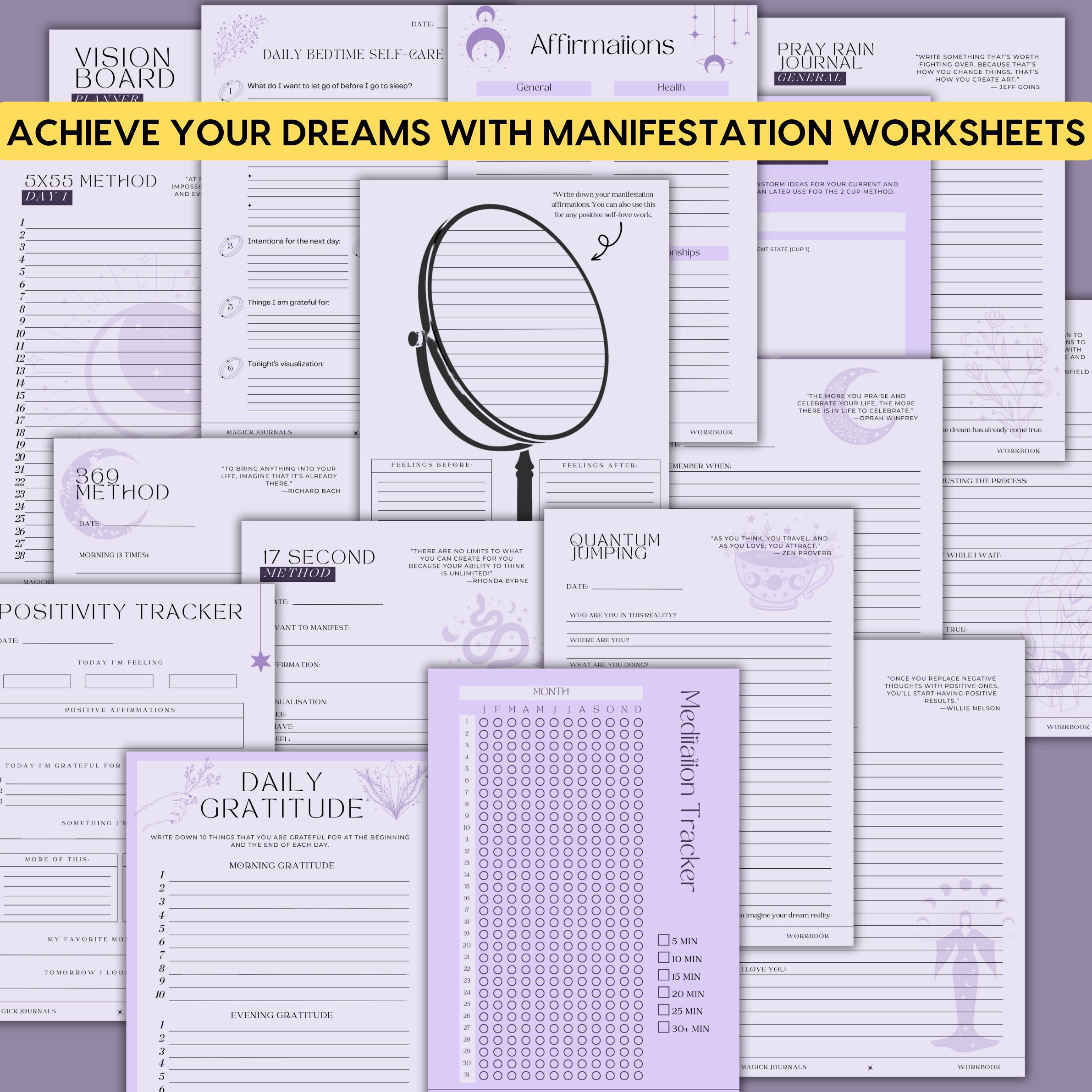 25 Manifestation Techniques Workbook Digital Download Printable Planner ...