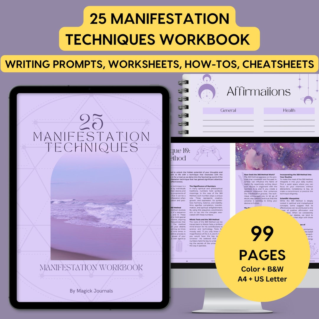 25 Manifestation Techniques Workbook Digital Download Printable Planner ...