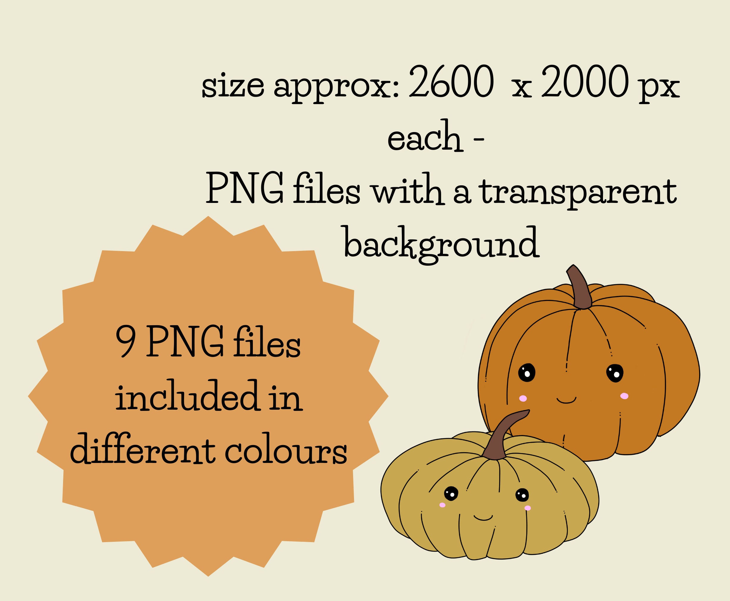 Commercial Use OK Clip Art Cute Pumpkin Clipart Set Print on - Etsy