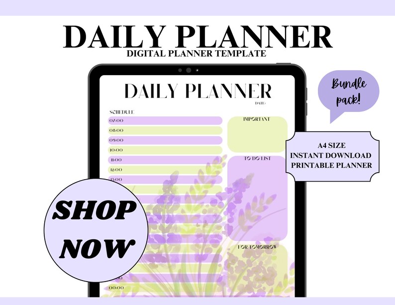 Daily Planner, Digital Planner, Digital Daily Planner, Planner ...