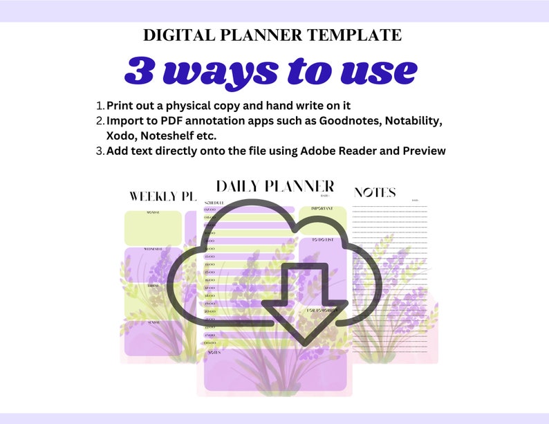 Daily Planner, Digital Planner, Digital Daily Planner, Planner ...