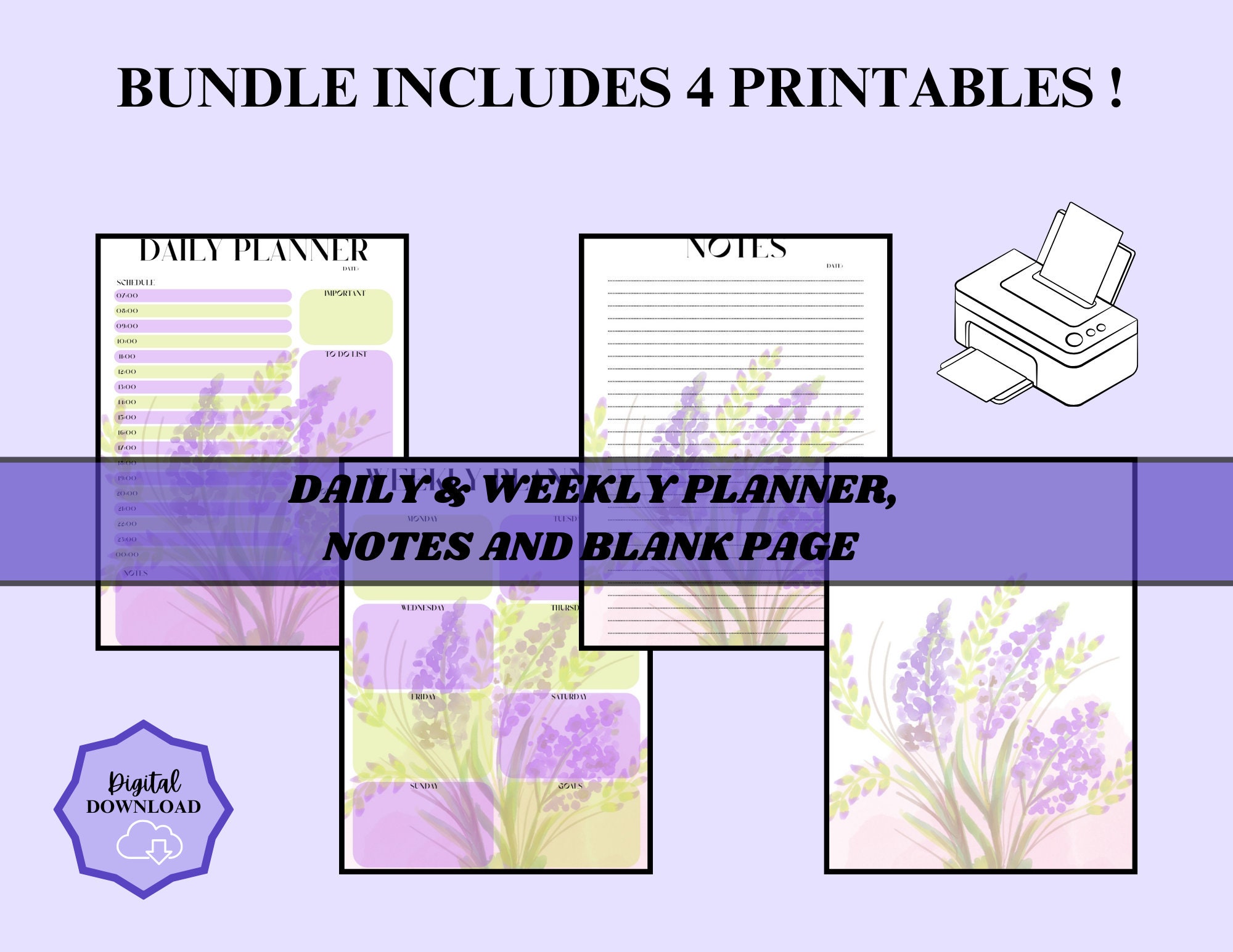 Daily Planner, Digital Planner, Digital Daily Planner, Planner ...