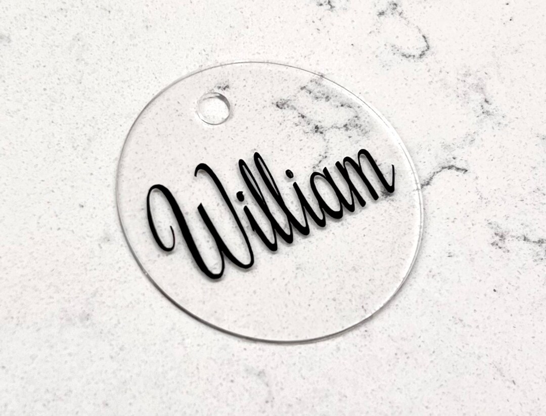 Clear Circle Name Tag personalized Name Tag Acrylic Place Card Gift Tag ...