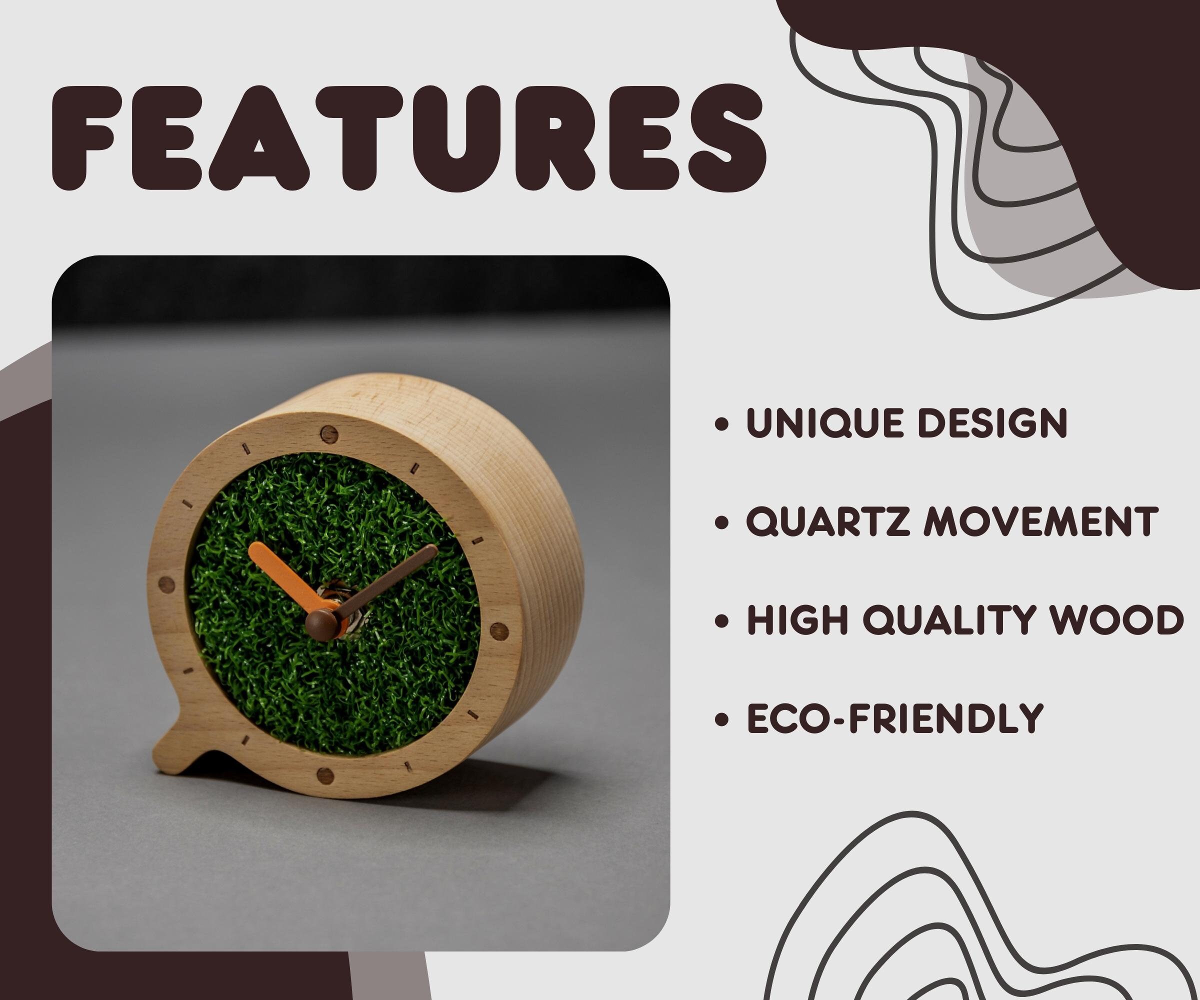 Table Clock Alarm Clock Desk Clock Clocks for Table Wood - Etsy