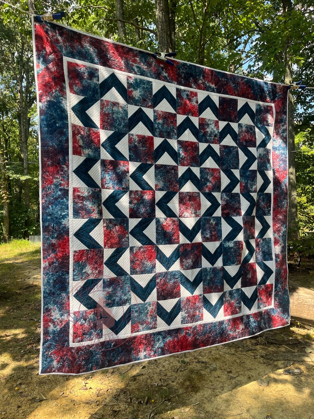 Beautiful Queen Quilt Handmade Walk About Patchwork Finished Queen Bed ...
