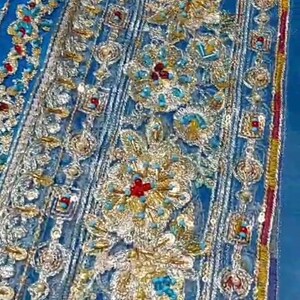 Blue & Yellow Bridal Maxi Pakistani Designer Wedding Reception/nikkah ...