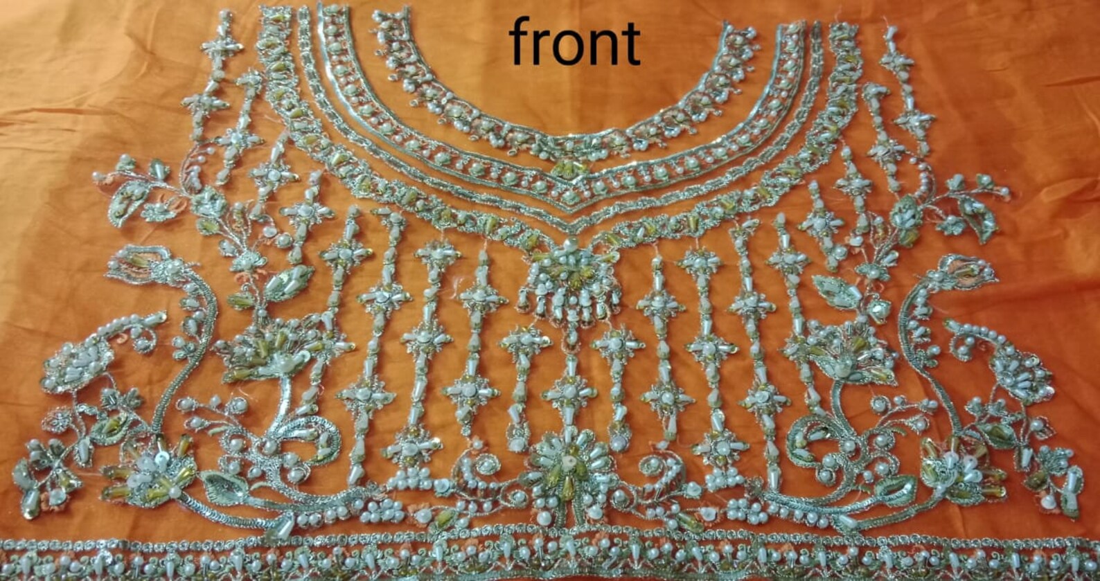 Orange Net Maxi/long Frock | Pakistani Designer Wedding Dress | Guest ...