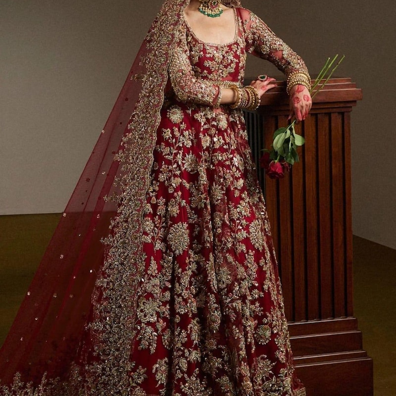Red Nikah Gown - Etsy