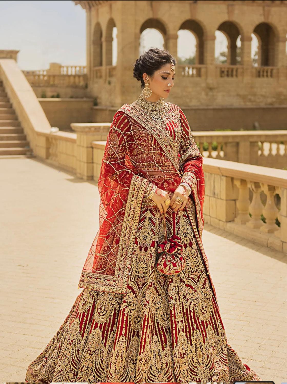 Luxury Red Wedding Barat Clothes Pakistani Dresses Lehenga Etsy Canada