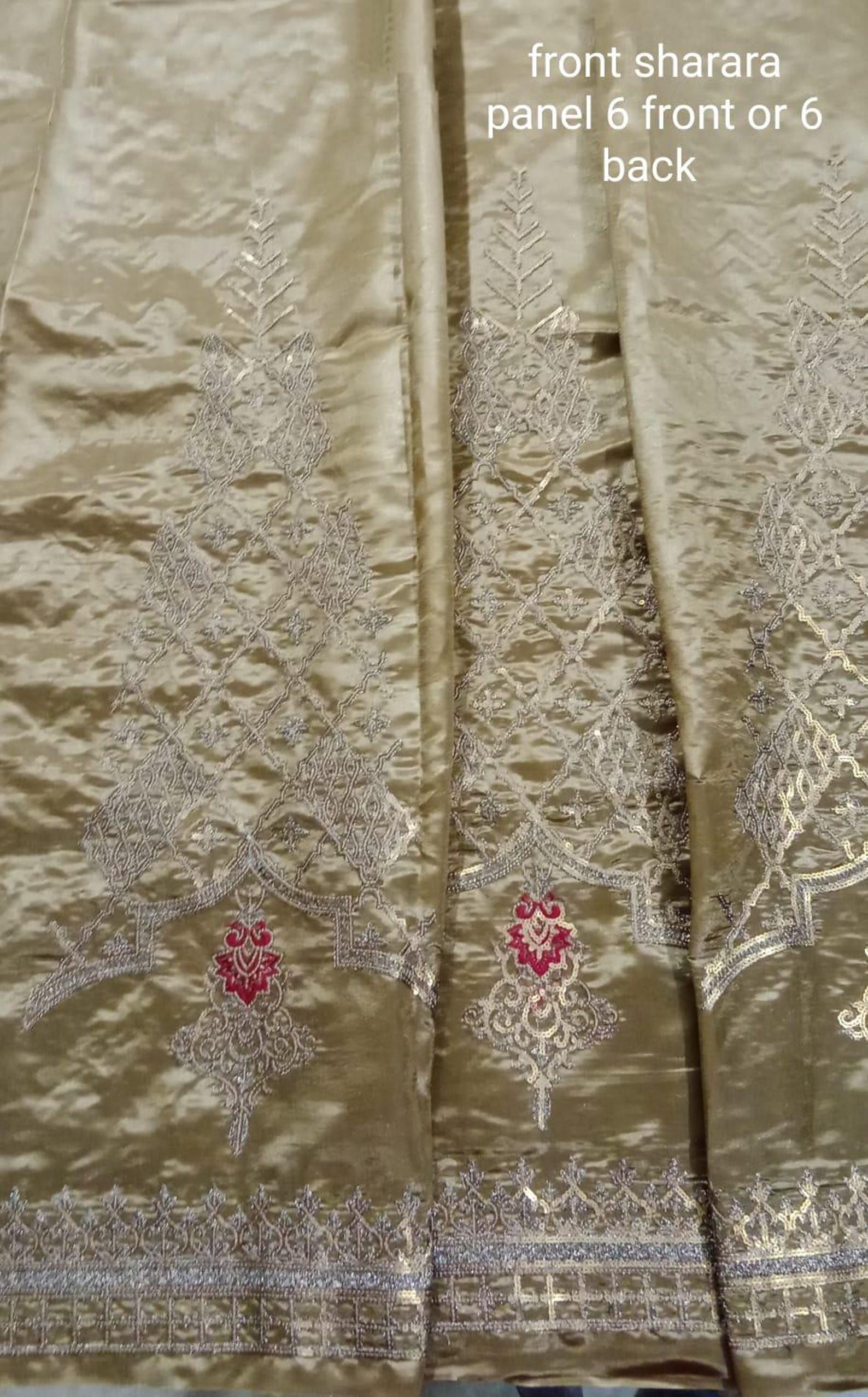 Golden Brown Kameez Sharara: Katan Silk Pakistani Wedding Nikah Dress ...