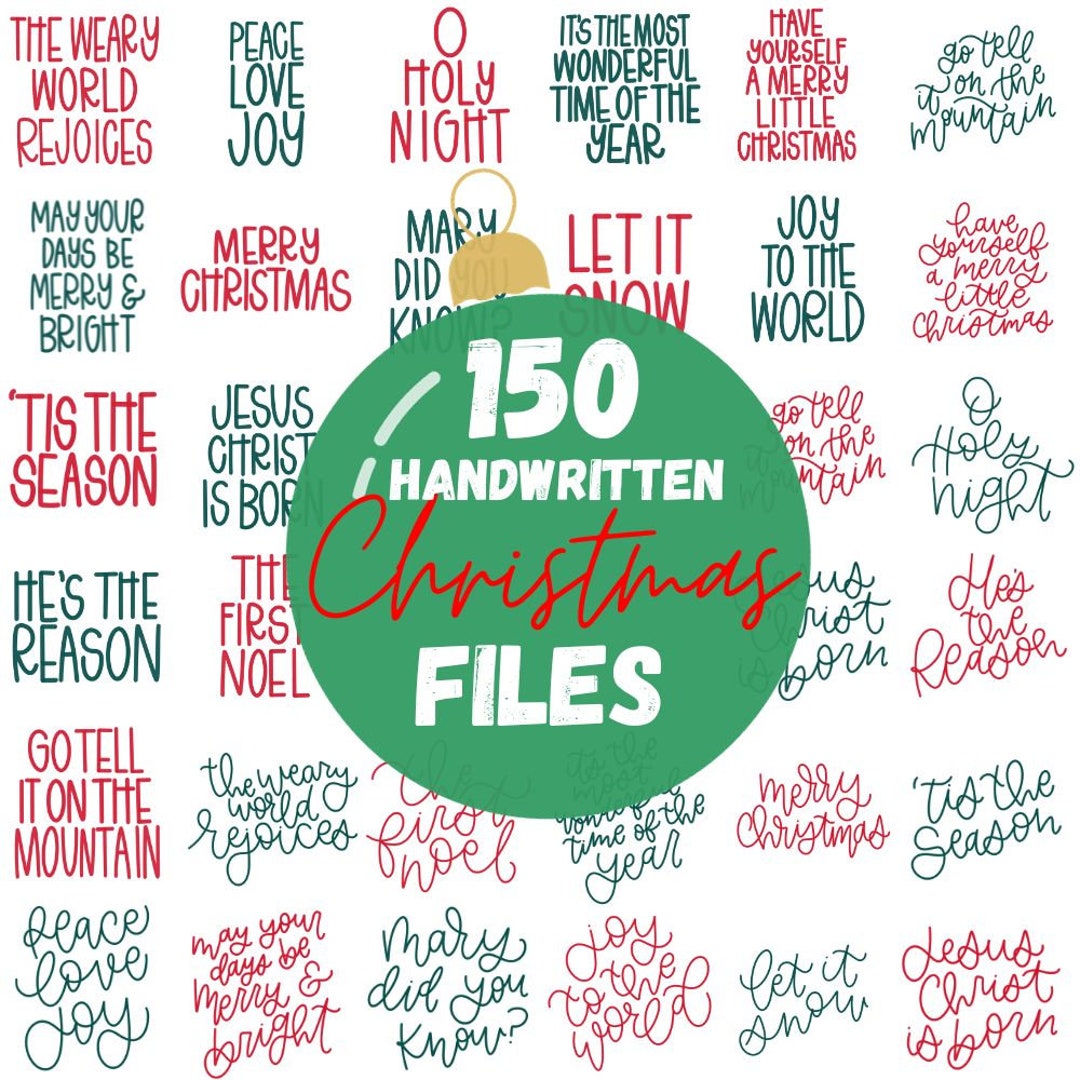 Handwritten Christmas Designs | PNG Files | Script Writing | Christmas ...