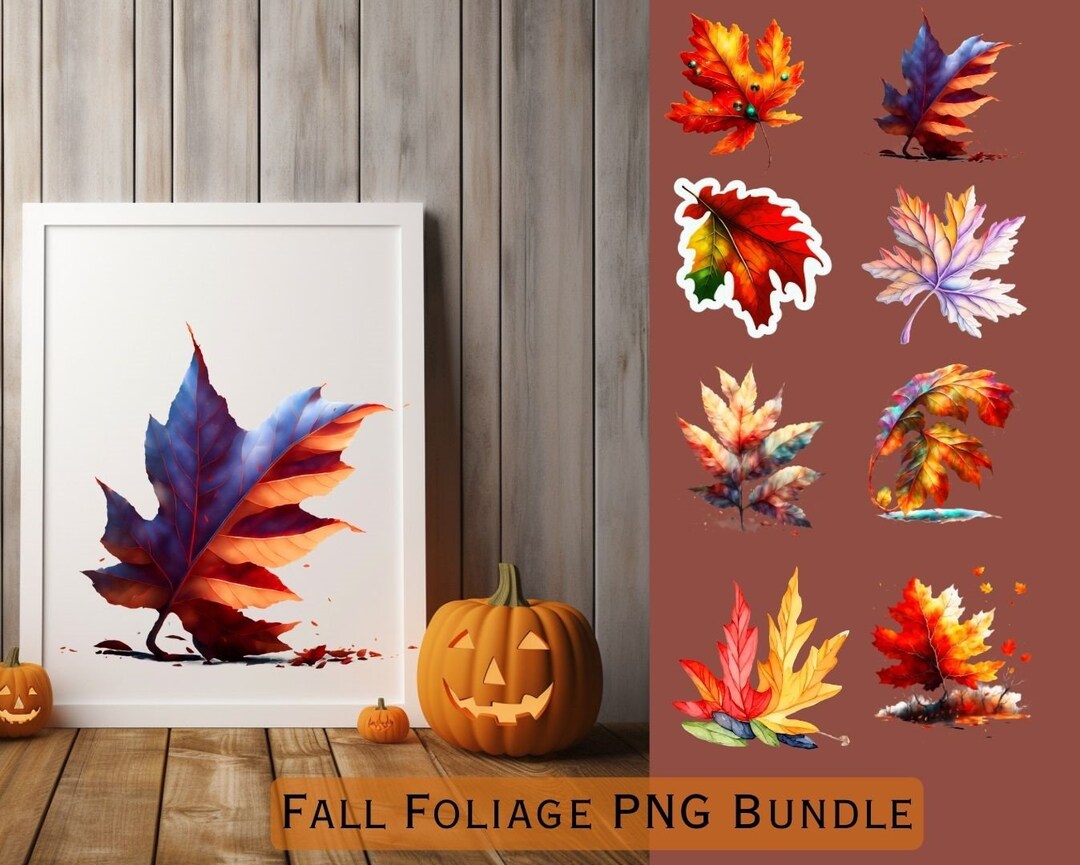 Fall Foliage PNG Bundle, Autumn, PNG, Clipart, Cozy Season, Autumn ...