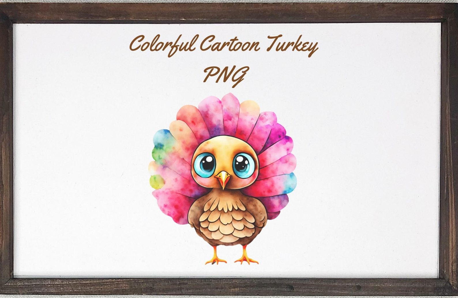 Colorful Cartoon Turkey PNG Autumn PNG Clipart Cozy - Etsy