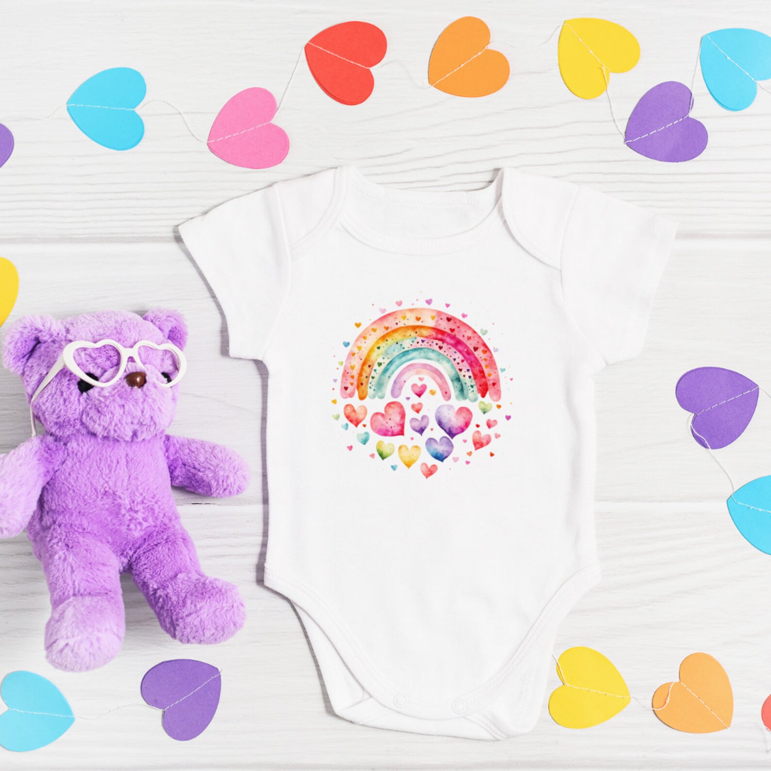 Watercolor Rainbow Clipart, Watercolor Rainbow PNG Bundle, Pastel ...