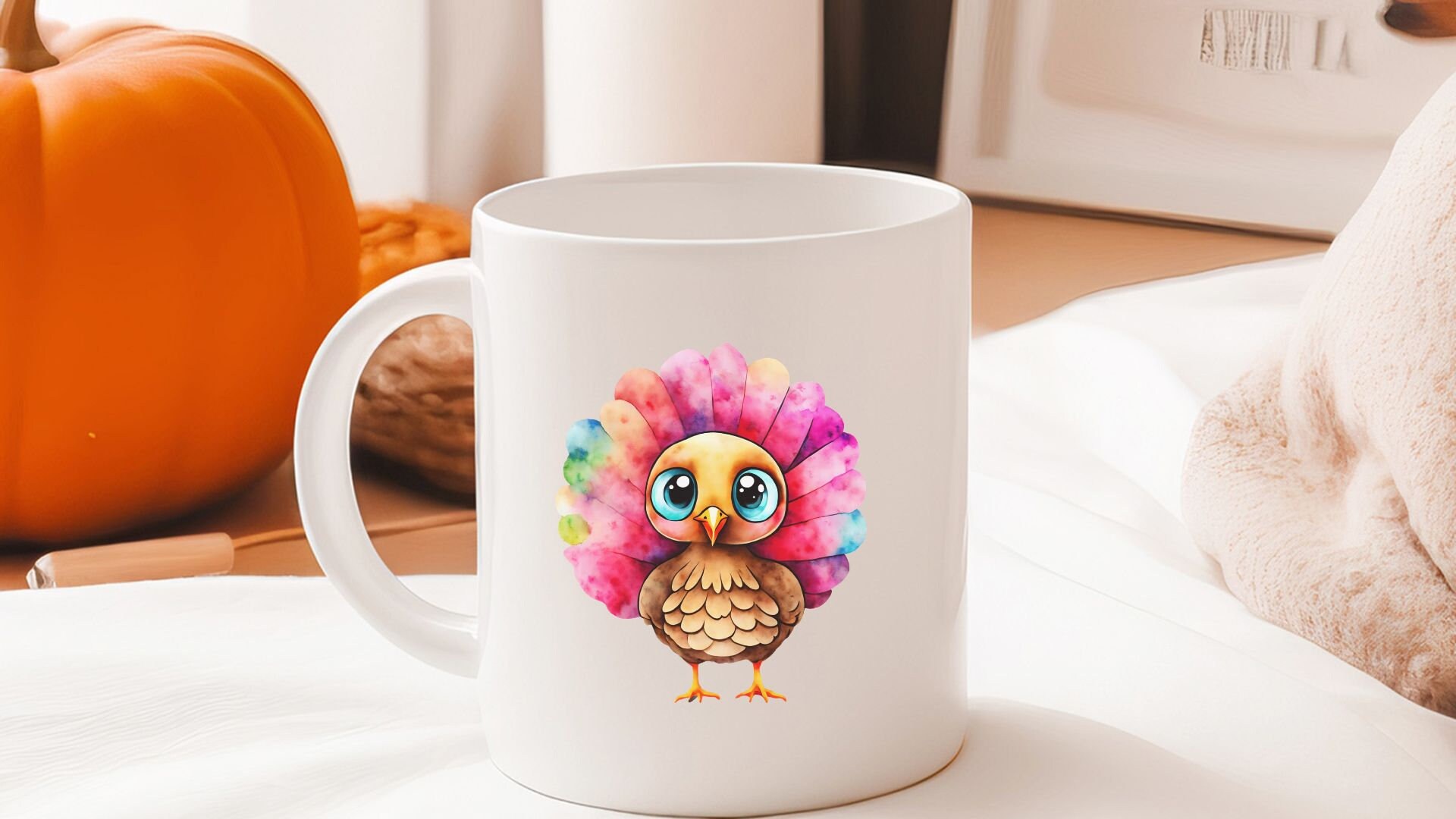 Colorful Cartoon Turkey PNG Autumn PNG Clipart Cozy - Etsy