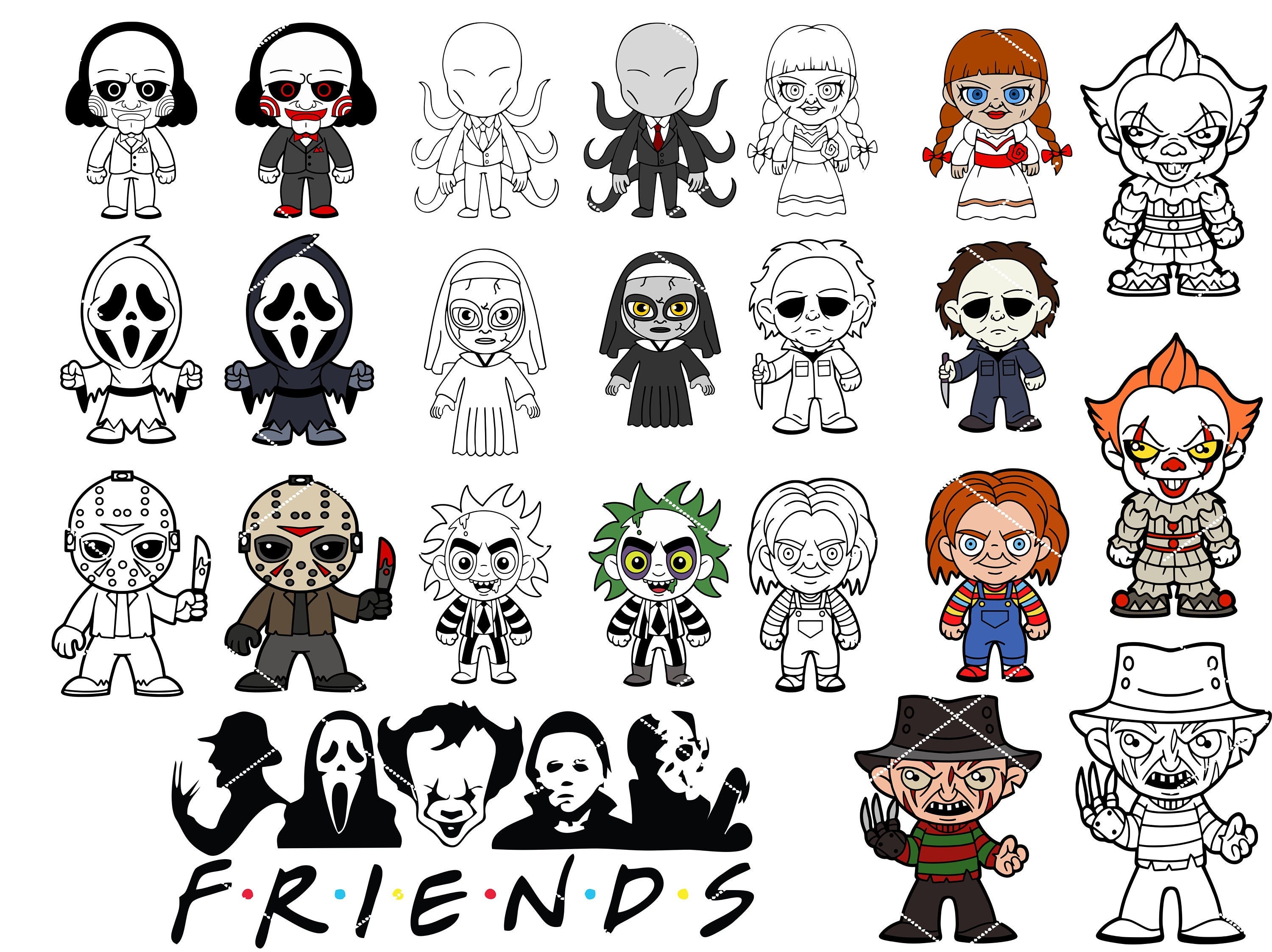 Horror Characters Png, Horror Friends Png, Halloween Character Png ...