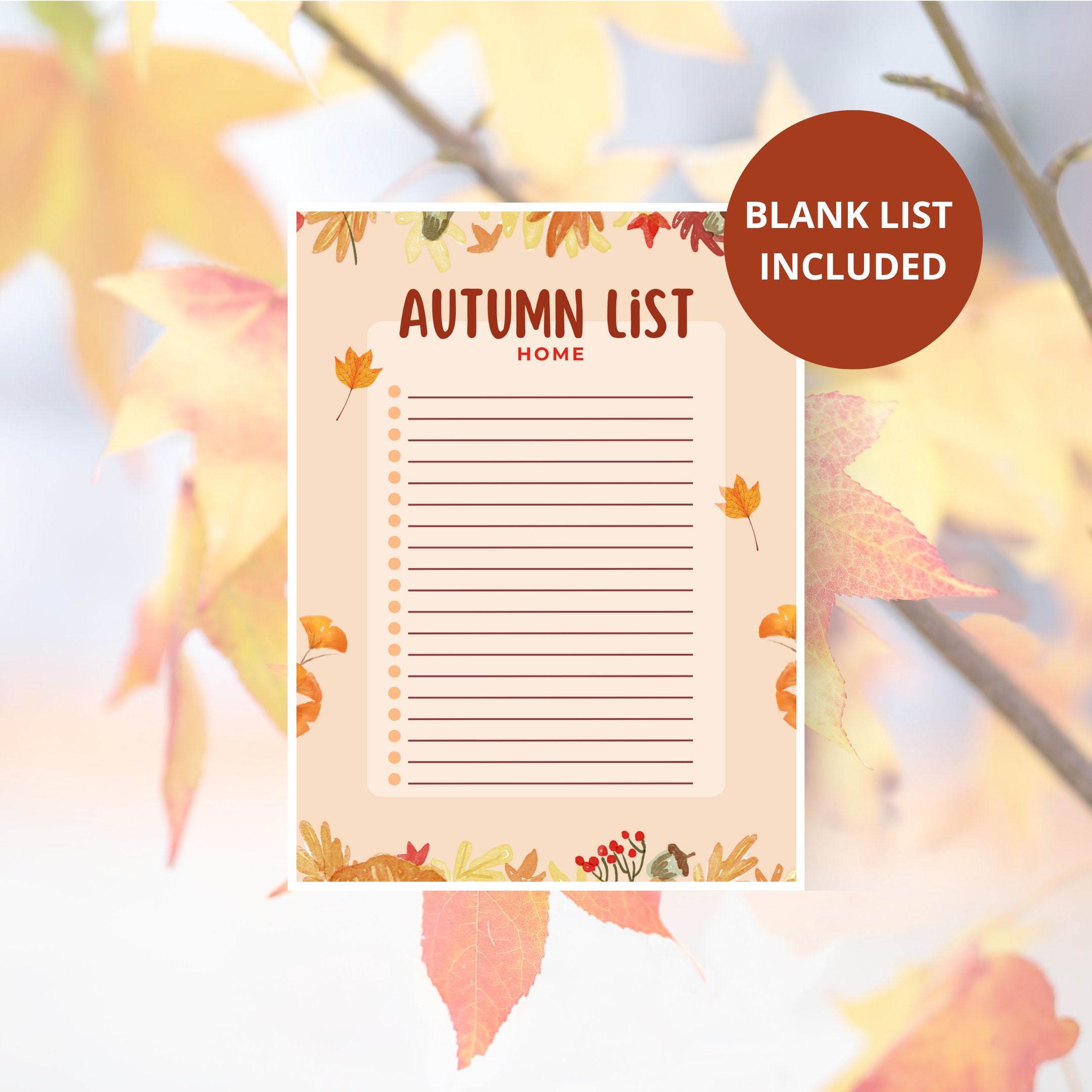 Fall to Do List Fall Checklist Fall Family Activity - Etsy