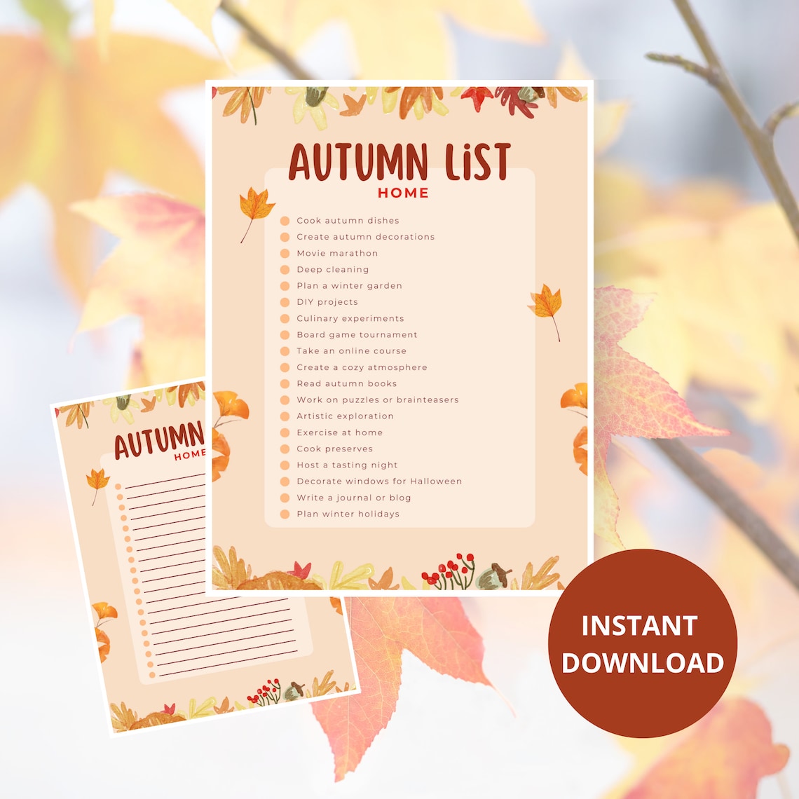 Fall to Do List Fall Checklist Fall Family Activity - Etsy