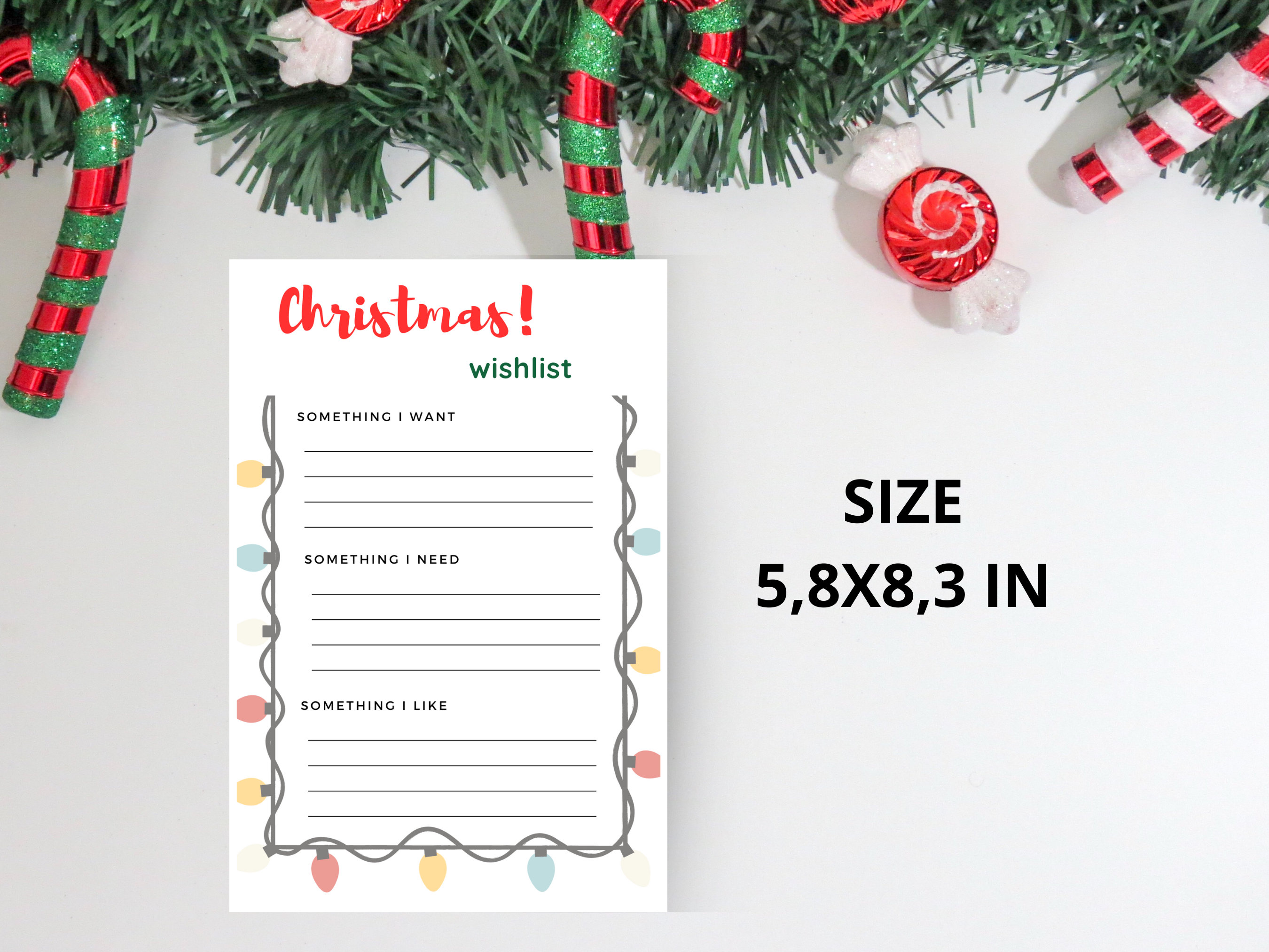 Printable Christmas List Christmas List Wish List - Etsy