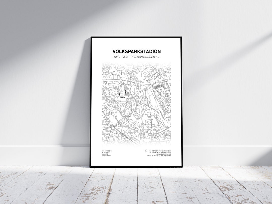 Volksparkstadion hamburger SV City Map Poster/digital - Etsy