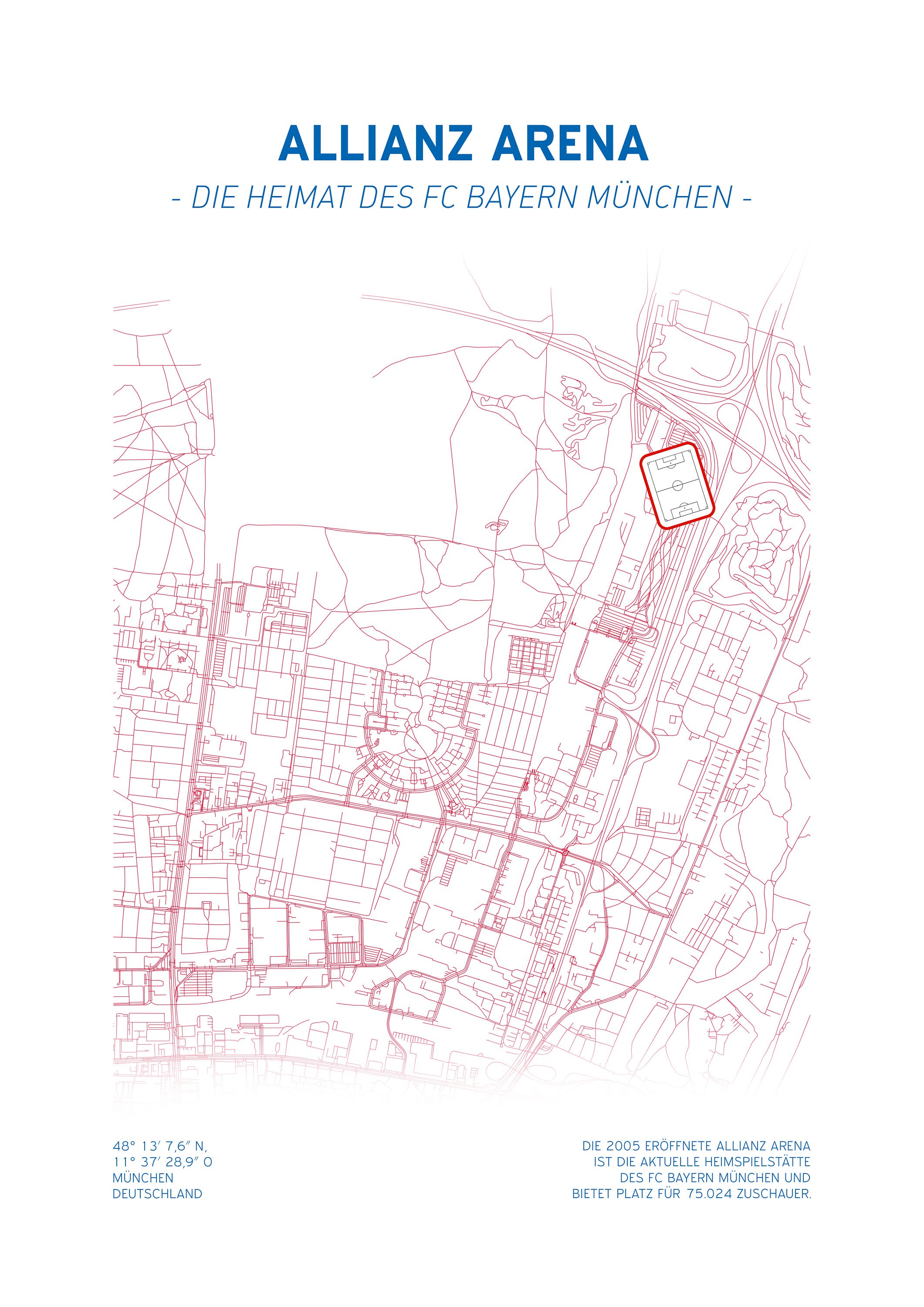 Allianz Arena FC Bayern Munich City Map Poster/digital Download FCB ...
