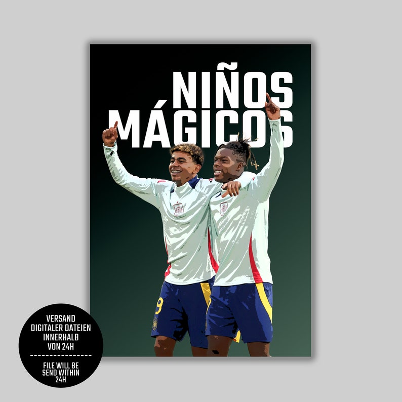 Lamine Yamal X Nico Williams Jr. Spanish Wonderkid Poster/digital ...