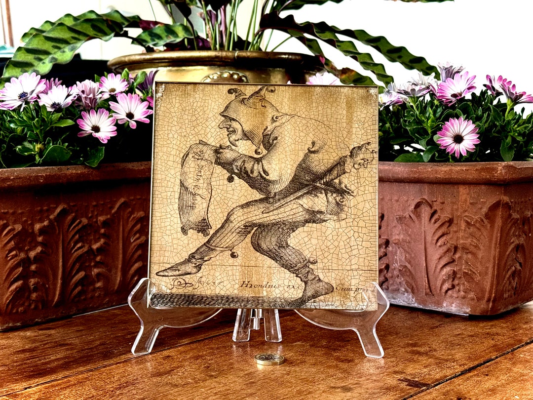 Court Jester Glass Decoupage Plate Pieter Jansz Quast Dutch 17thc - Etsy