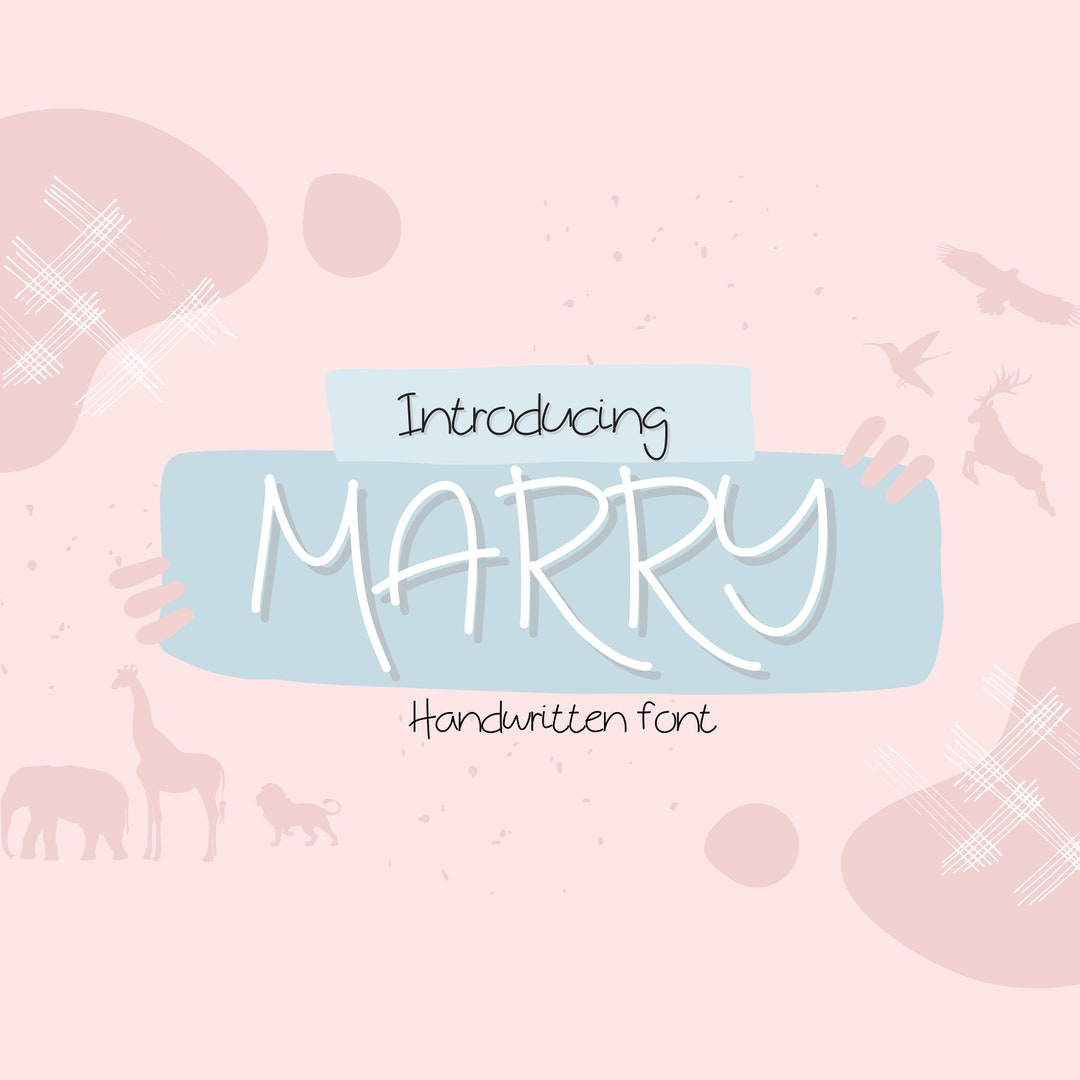 Marry Font, Handwritten Font - Etsy