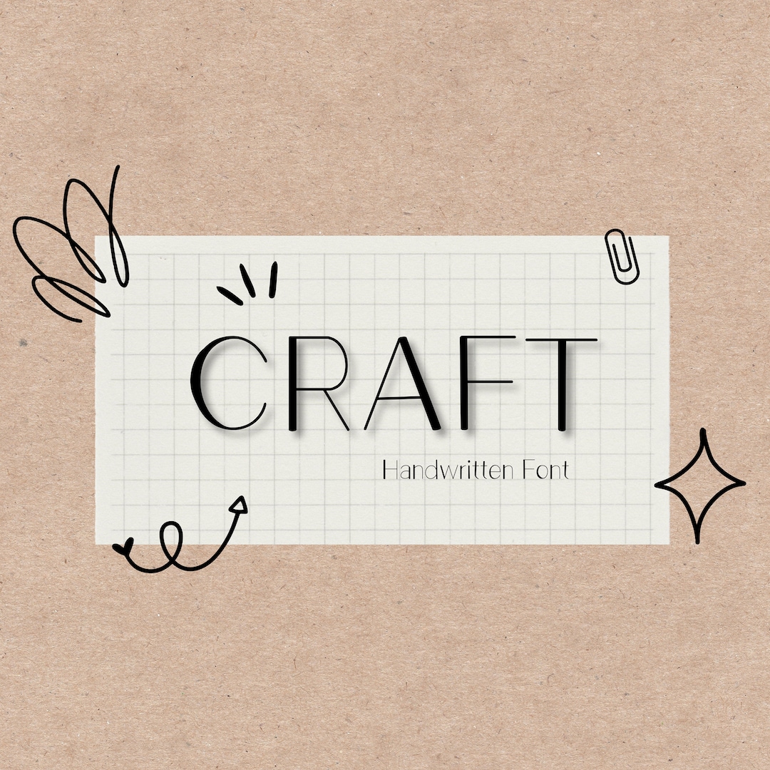 Craft Font Handwritten Font - Etsy