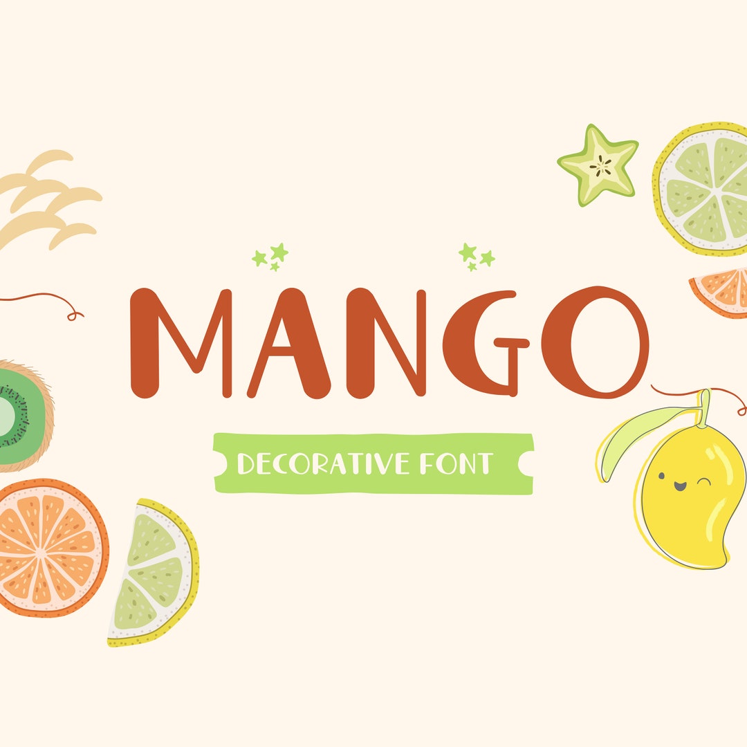 Mango Font , Decorative Font - Etsy