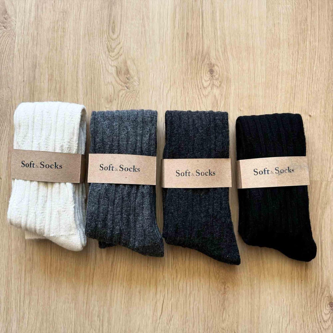 Knee High Socks, Long Wool Socks, High Wool Socks, Winter Socks, Warm ...