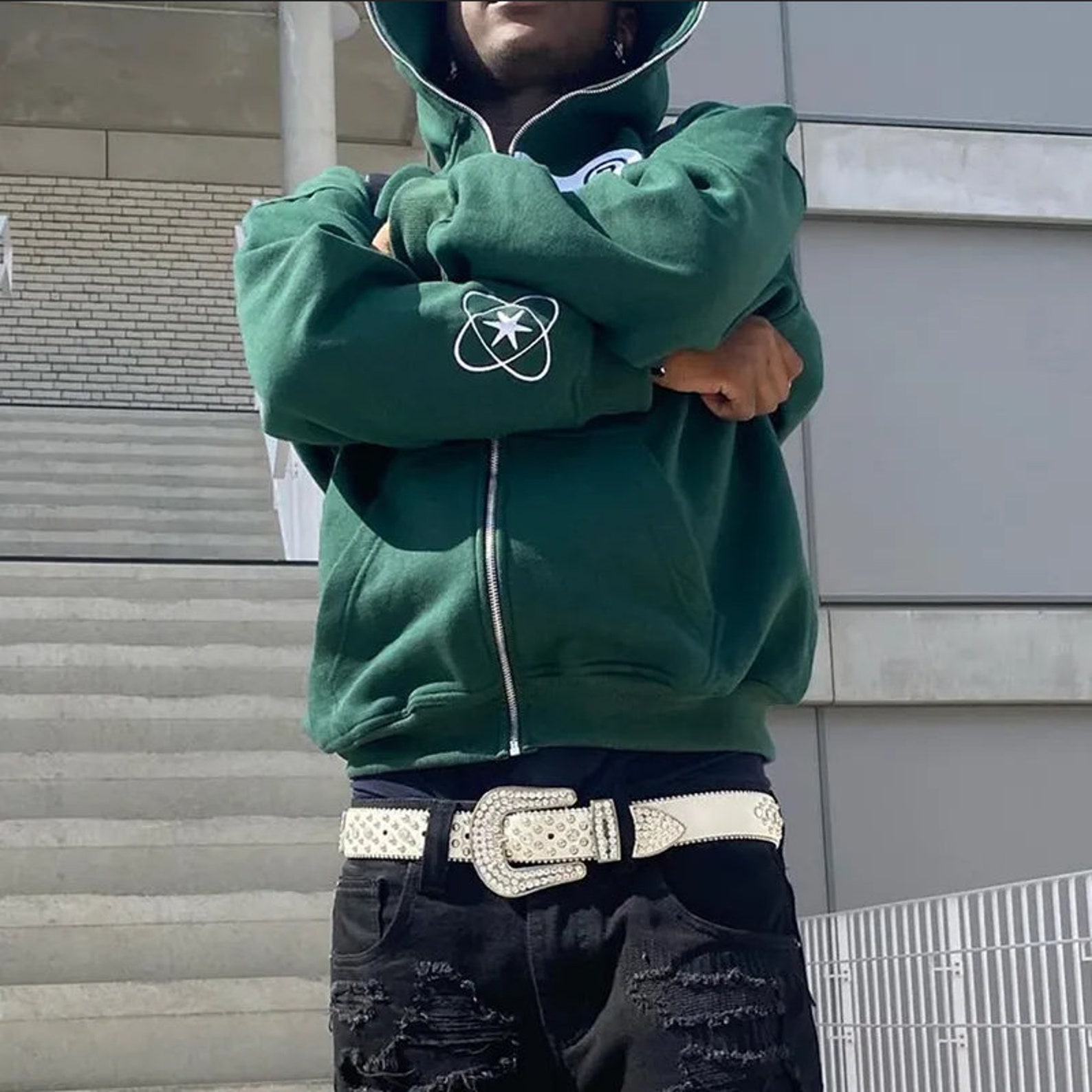 Loose Fit Y2K Streetwear Zip-up Hoodie Hip-hop Hoodie Trendy - Etsy