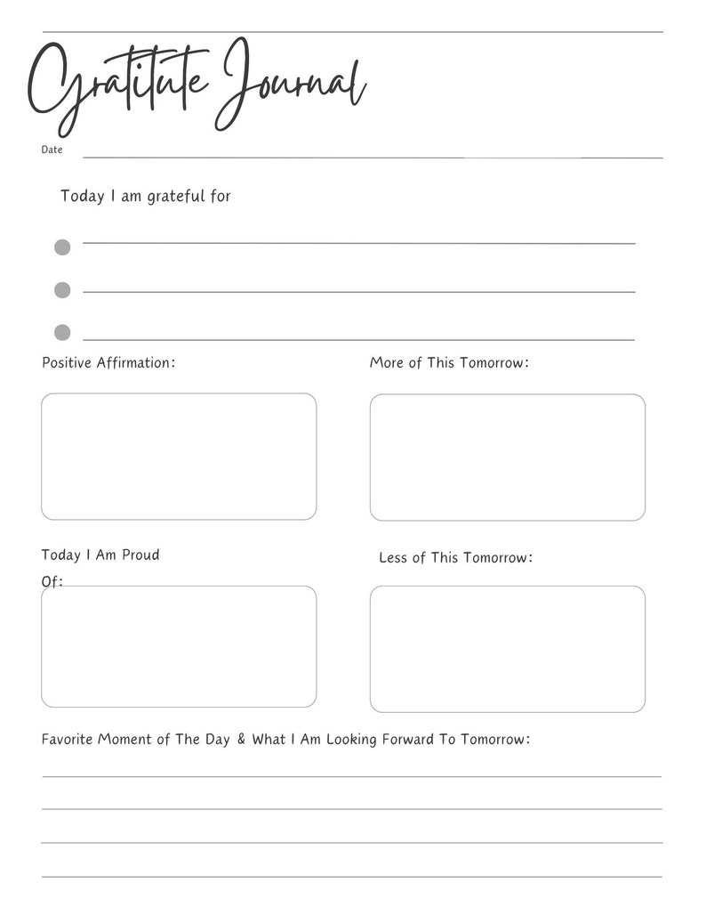 Gratitude Journal PDF Instant Download - Etsy