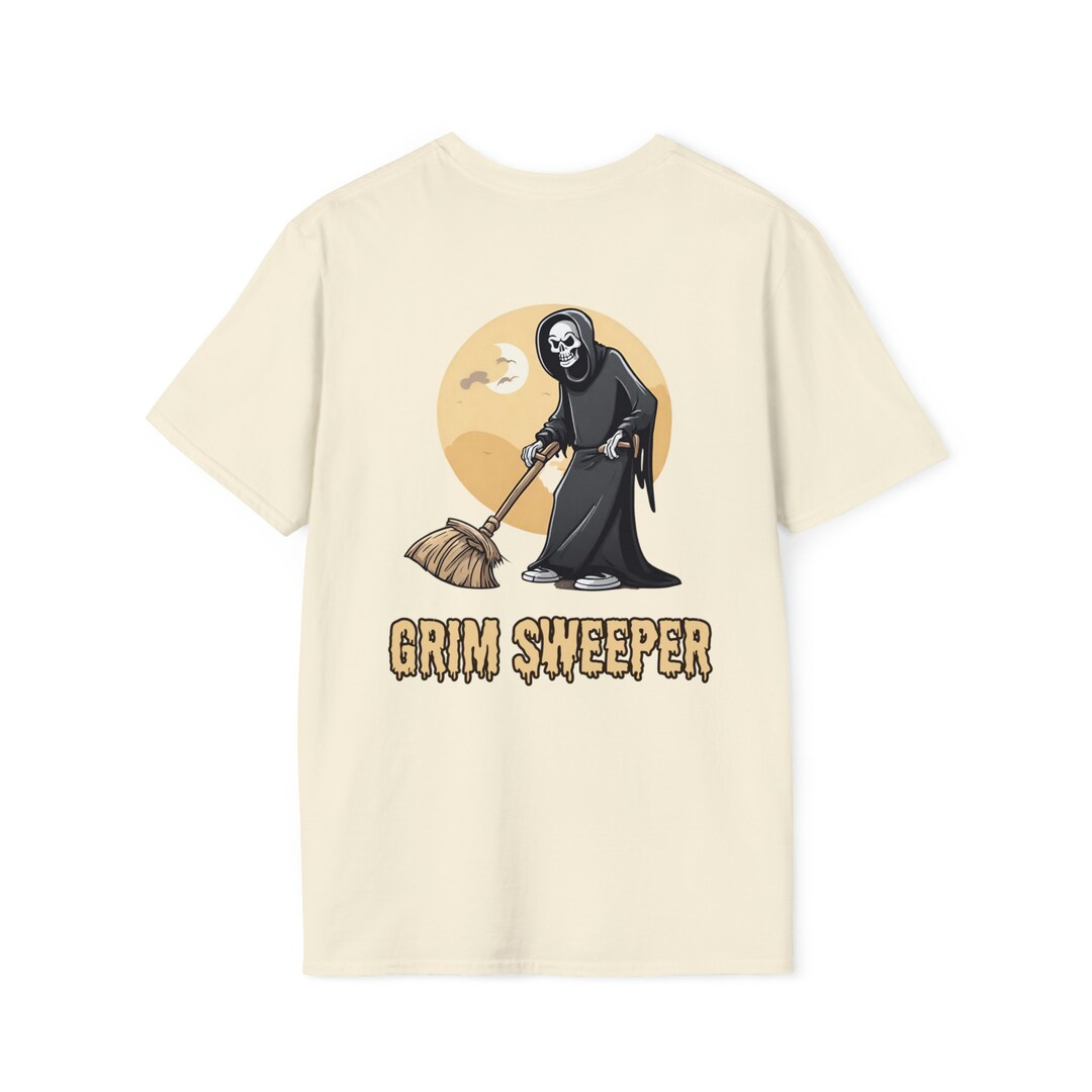 Grim Sweeper T-shirt - Halloween - Funny - Grim Reaper - Etsy