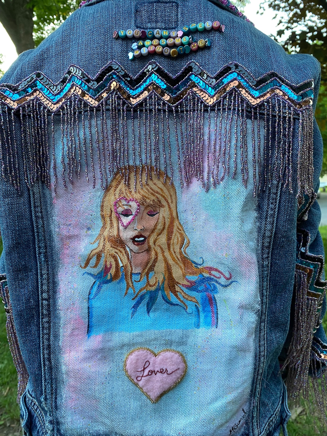Lover-taylor Swift, Denim Jacket - Etsy