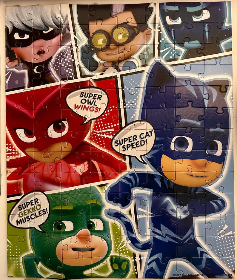 Handmade and Handcrafted Multi Color PJ Mask Puzzle 104 Pcs Puzzle ...