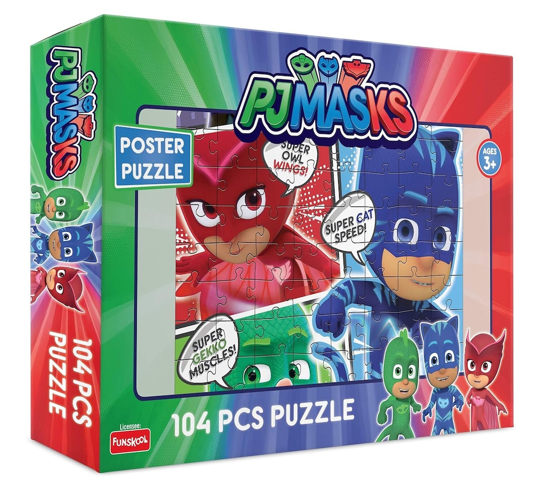 Handmade and Handcrafted Multi Color PJ Mask Puzzle 104 Pcs Puzzle ...