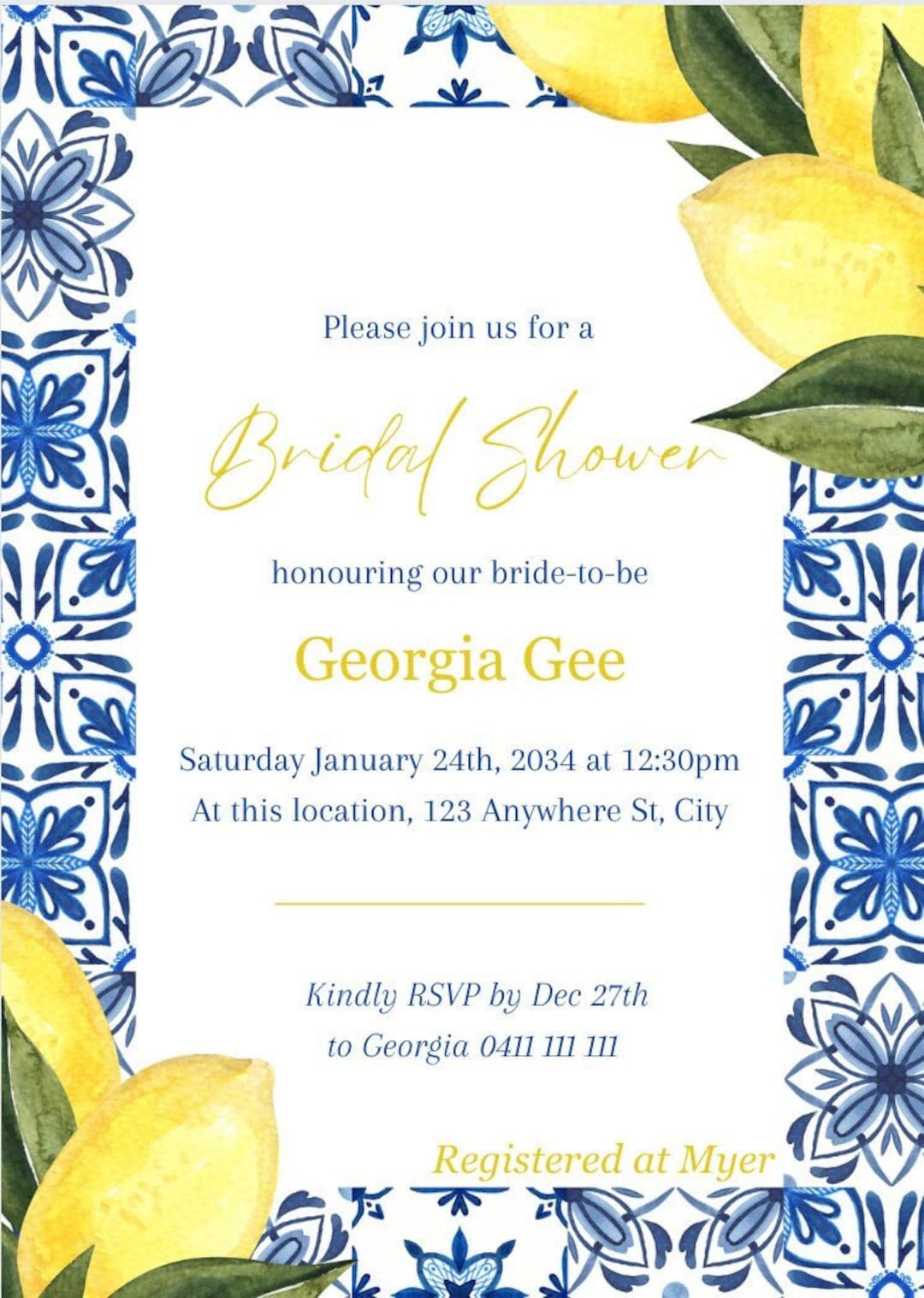 Positano Theme Bridal Shower Invitation - Etsy