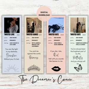 8 Twisted Series Bookmarks | Twisted Series Bookmark Bundle | Romance ...
